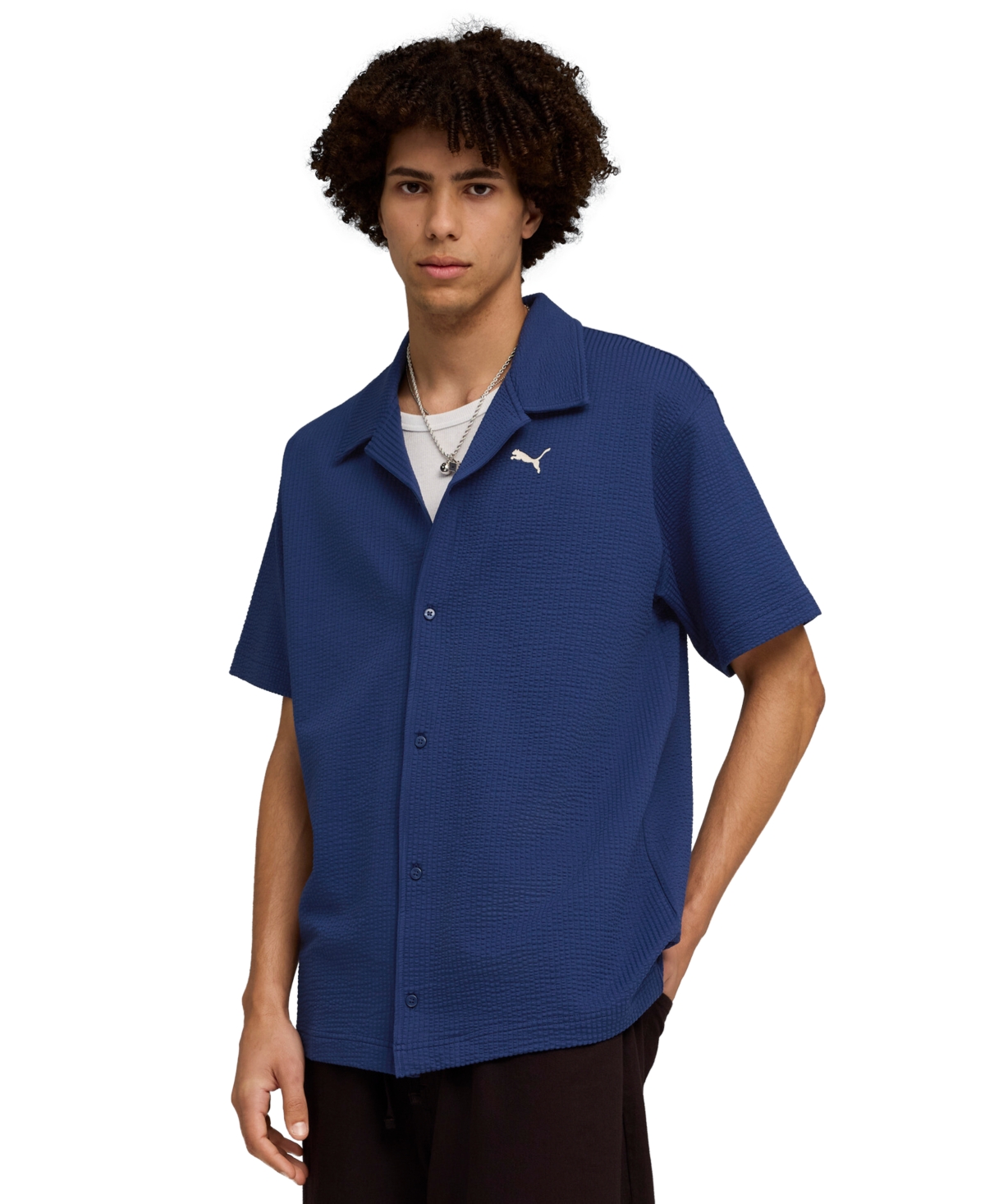 Click here for Puma Mens Essential Elevated Regular-Fit Shirt - B... prices
