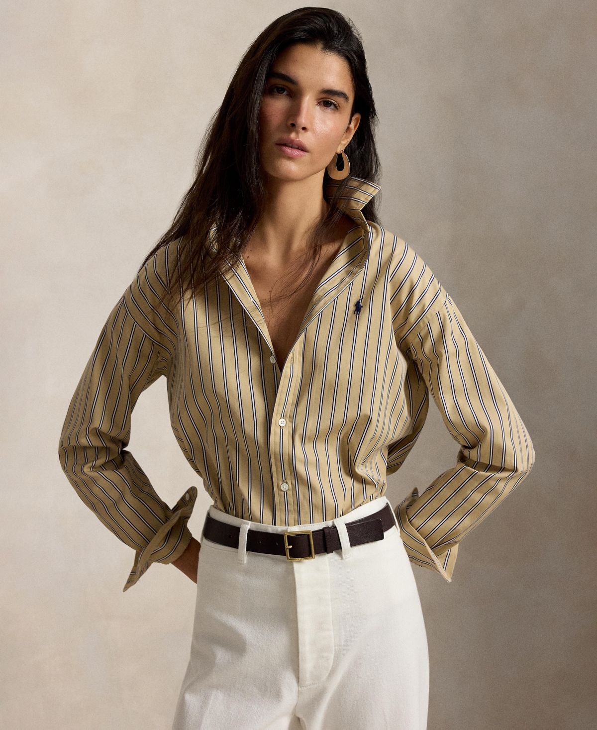 Click here for Polo Ralph Lauren Womens Relaxed-Fit Striped Cotto... prices