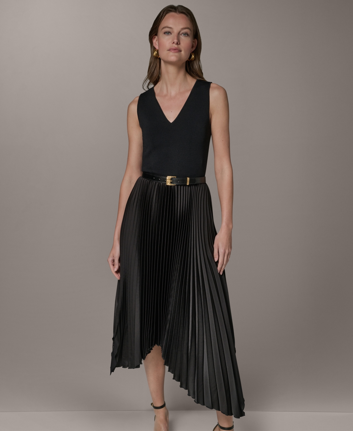 Click here for Donna Karan New York Petite High Low V-Neck Dress... prices