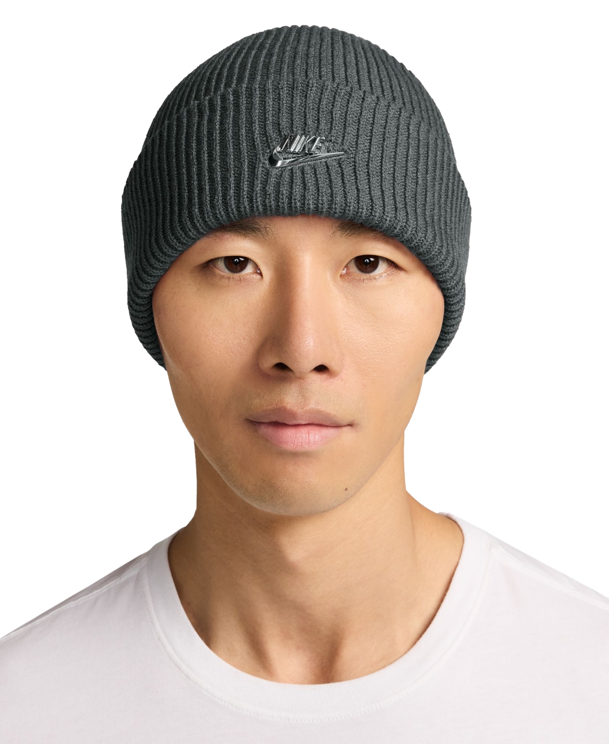 Click here for Nike Mens Peak Beanie - Camo Green/Metallic Silver prices