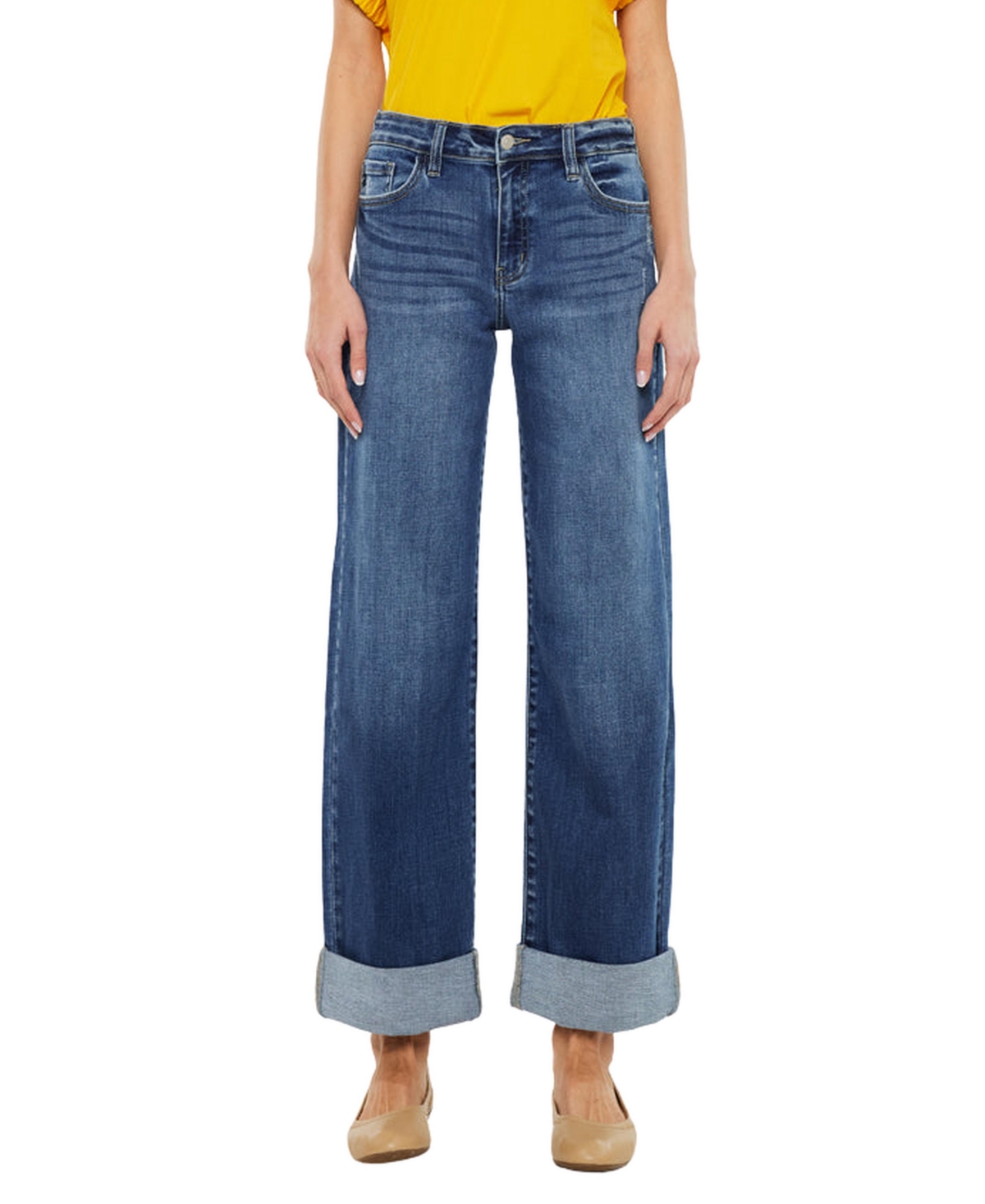 Click here for KanCan Essential Womens Ivanna High Rise Wide Jean... prices