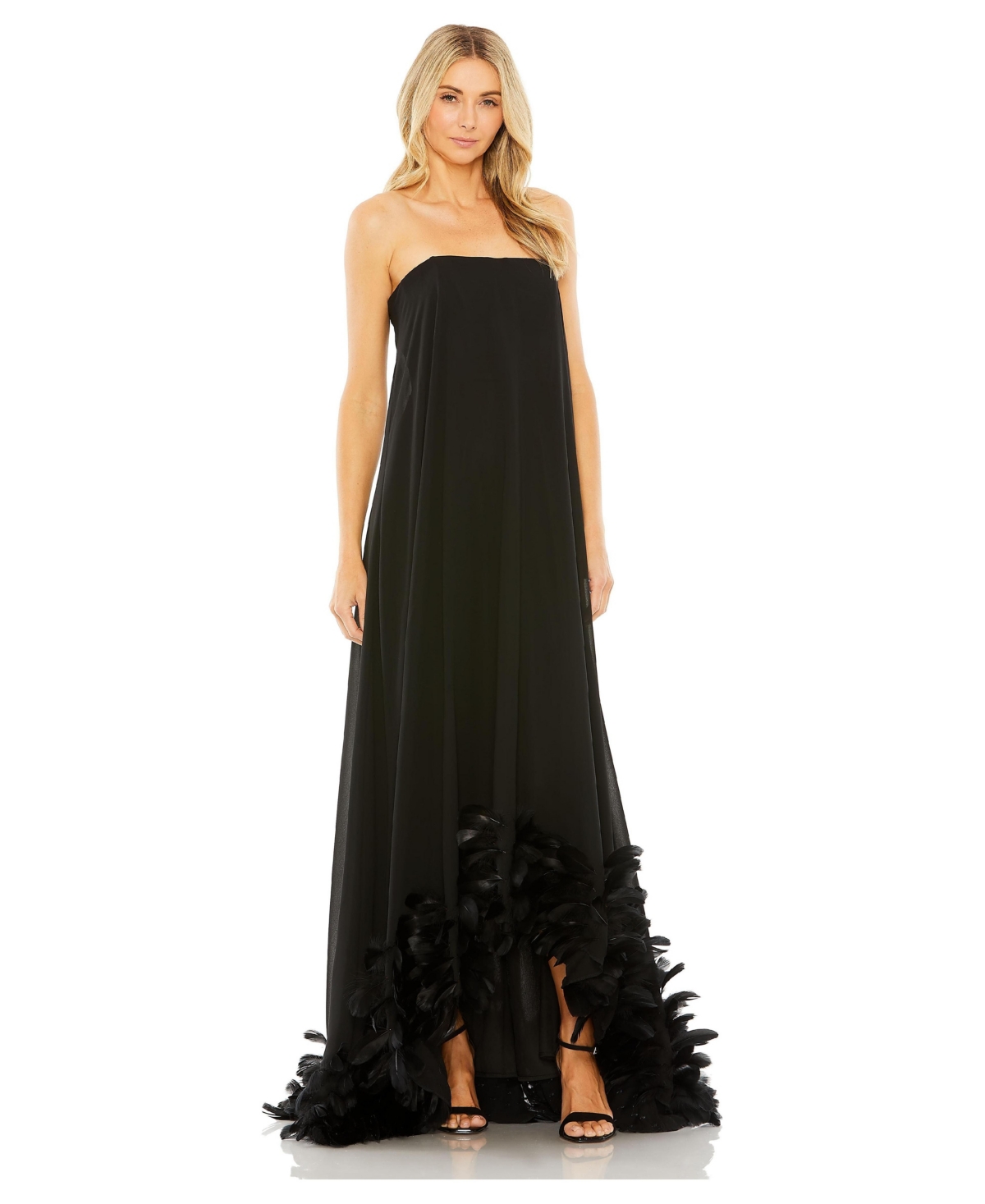 Click here for Mac Duggal Womens Strapless Flare Feather Hem Gown... prices