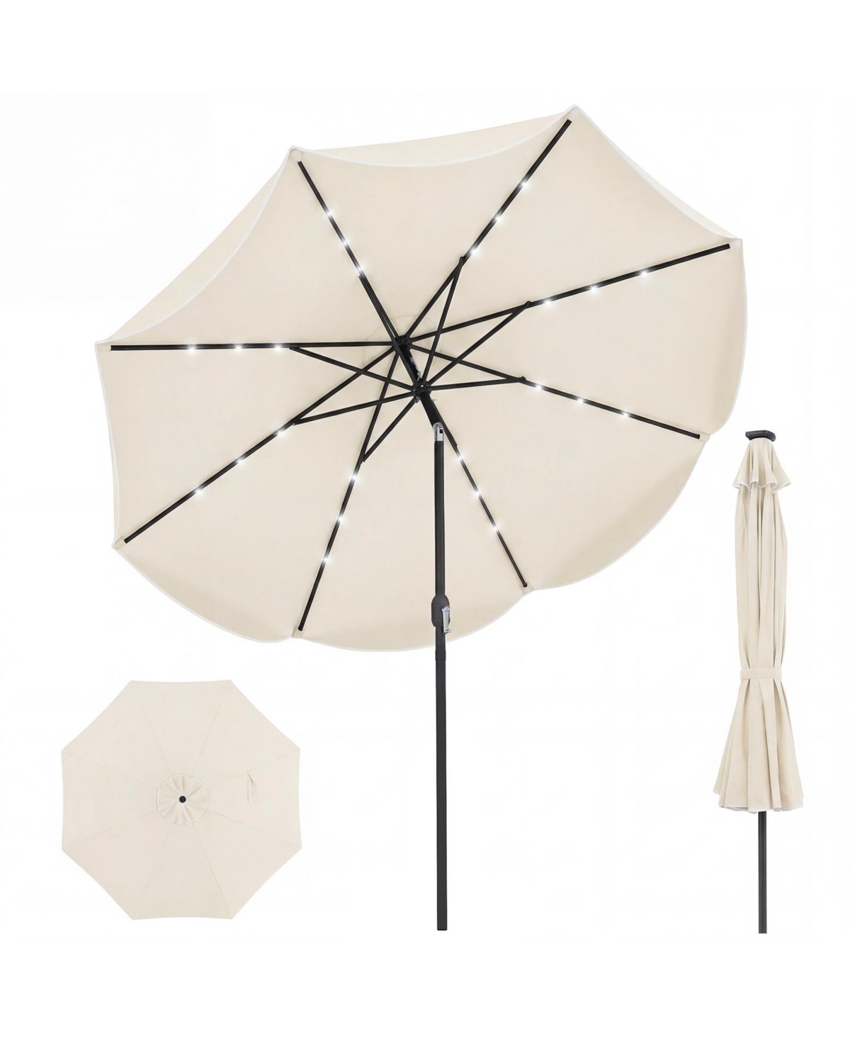 Click here for Gymax 10 Ft Scalloped Solar Patio Umbrella Market... prices