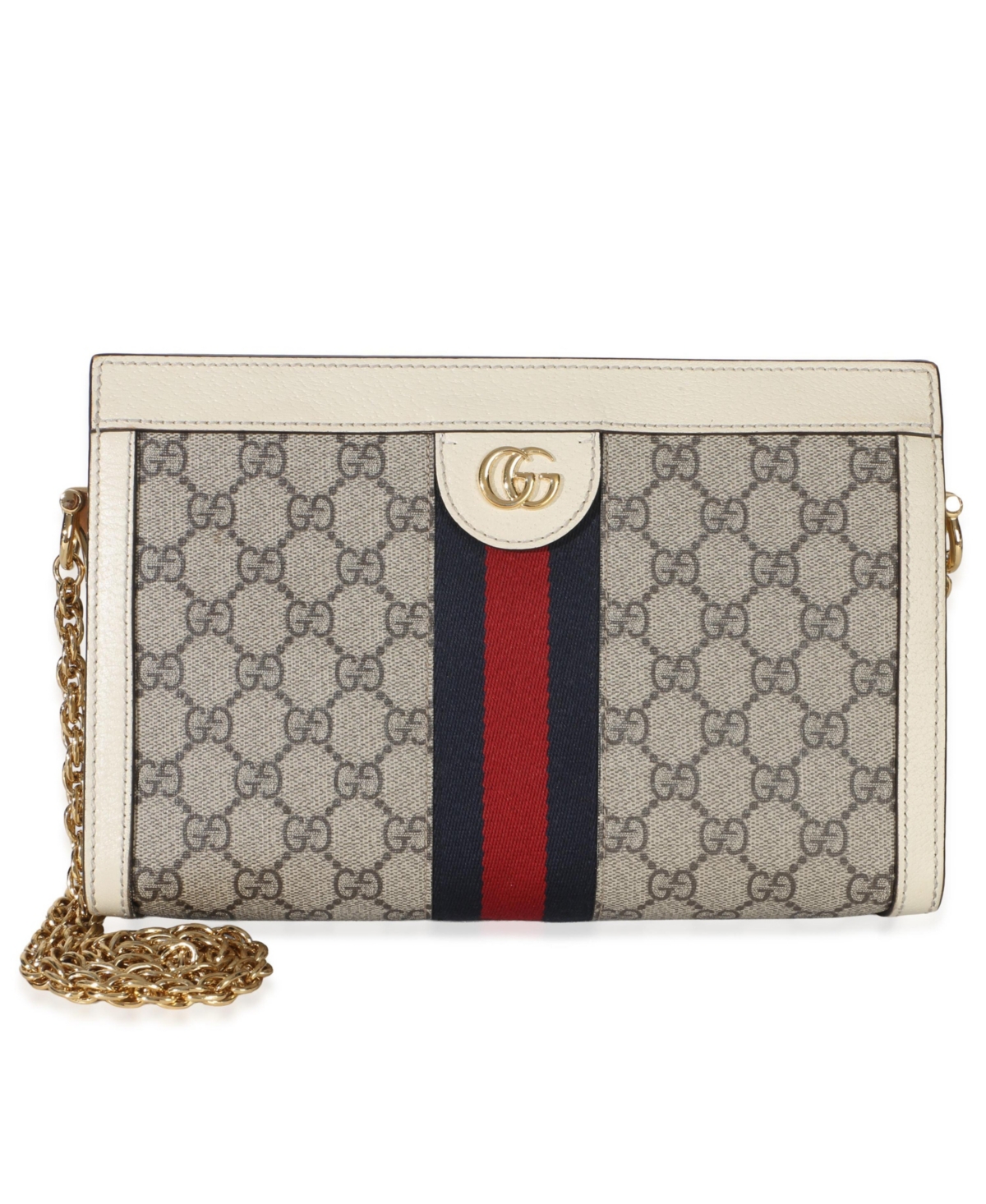 Click here for Pre-Owned Gucci Cream Gg Supreme Web Ophidia Gg Sm... prices