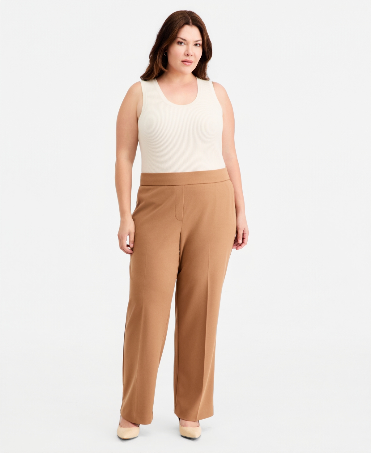 Click here for Anne Klein Essentials Plus Size High Rise Straight... prices