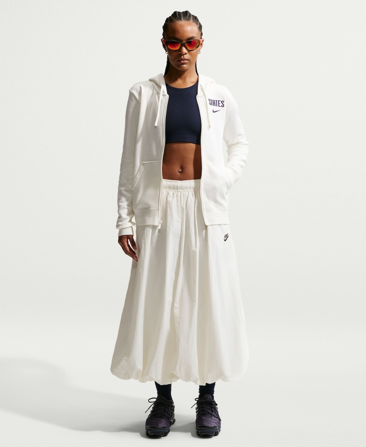 Click here for Nike Womens White Usmnt Club Fleece Full-Zip Hoodi... prices