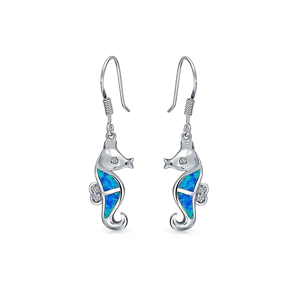 Click here for Bling Jewelry Created Opal Dangle Seahorse Earring... prices