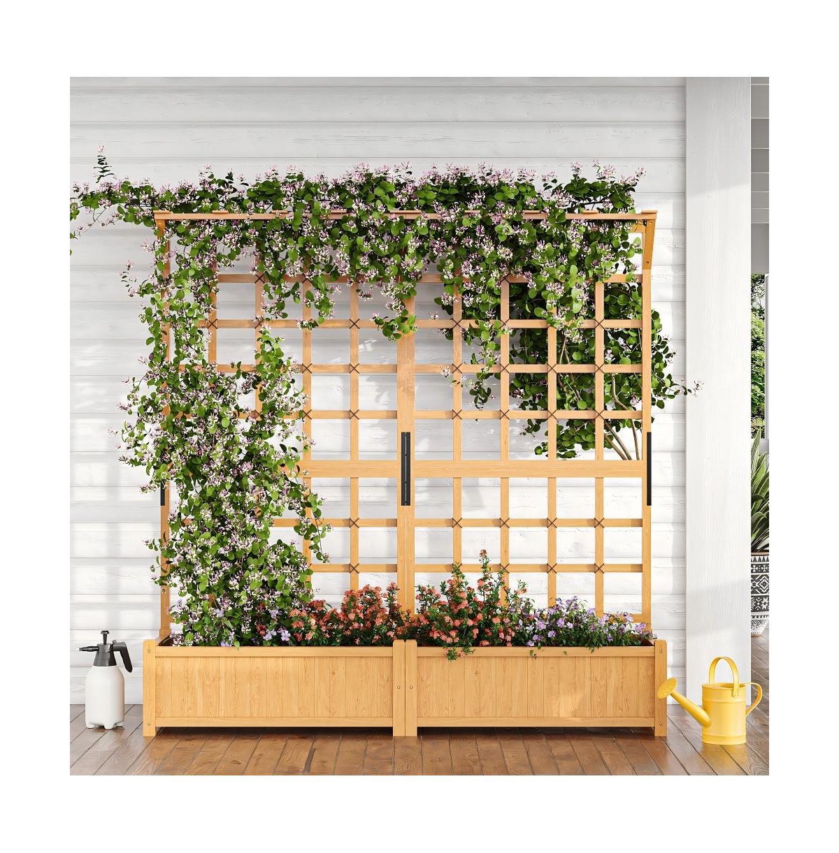 Click here for Aoxun 72 Cedar Planter and Trellis Combo C Freesta... prices