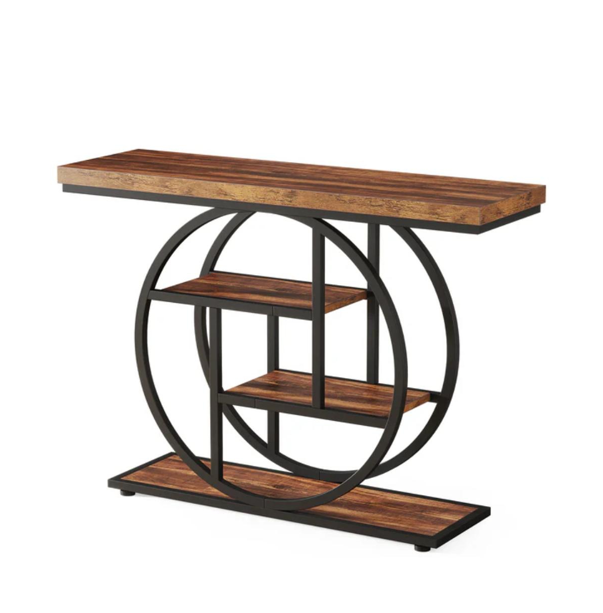 Click here for Slickblue 41.3 Industrial Console Table with 4 Tie... prices