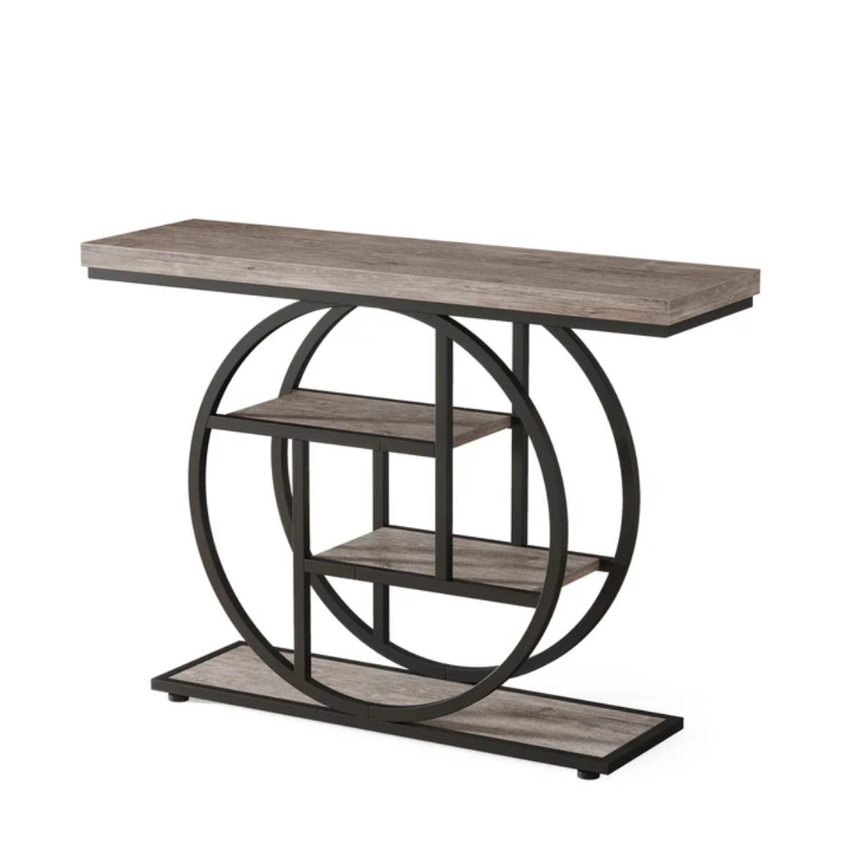 Click here for Slickblue 41.3 Industrial Console Table with 4 Tie... prices