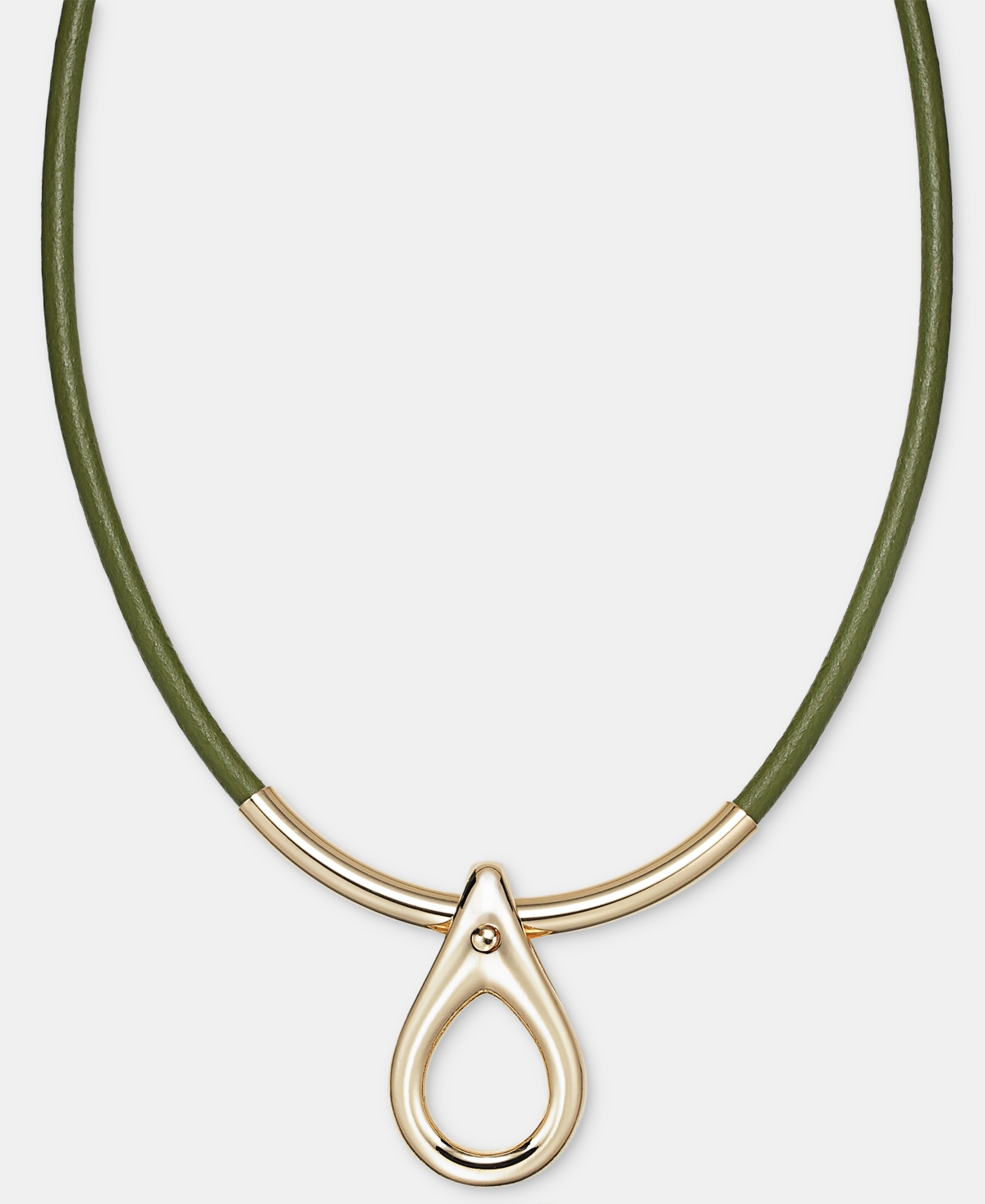 Click here for Anne Klein Teardrop Leather Cord Pendant Necklace... prices