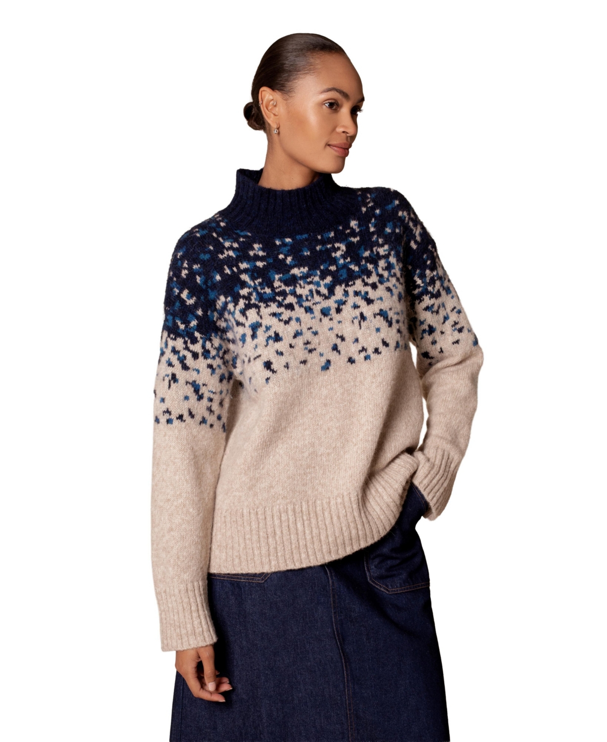 Click here for Celtic & Co. Womens Fade Yoke Sweater - Oatmeal /... prices