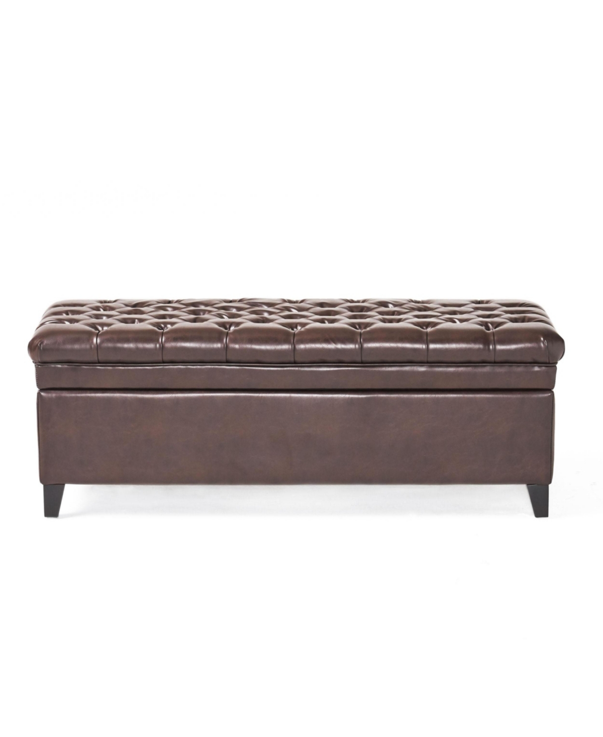 Click here for Flynama Faux Leather Storage Ottoman - Brown prices
