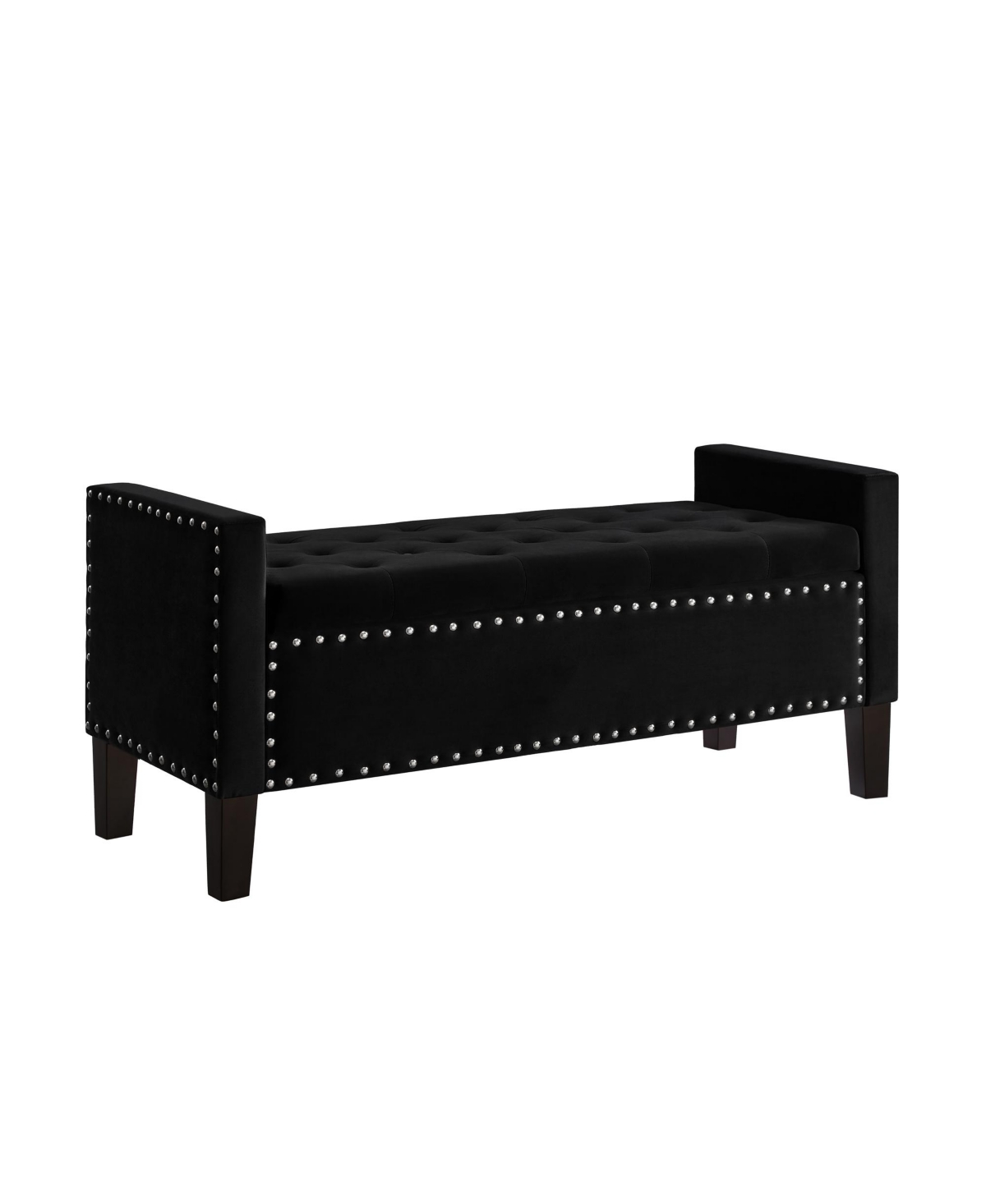 Click here for Flynama Velvet Tufted Nailhead Storage Bench with... prices