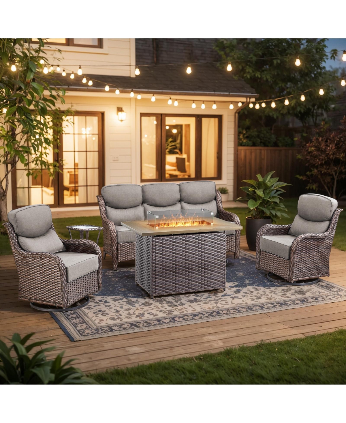 Click here for Pocassy 5 Pieces Patio Furniture Set with Fire Pit... prices