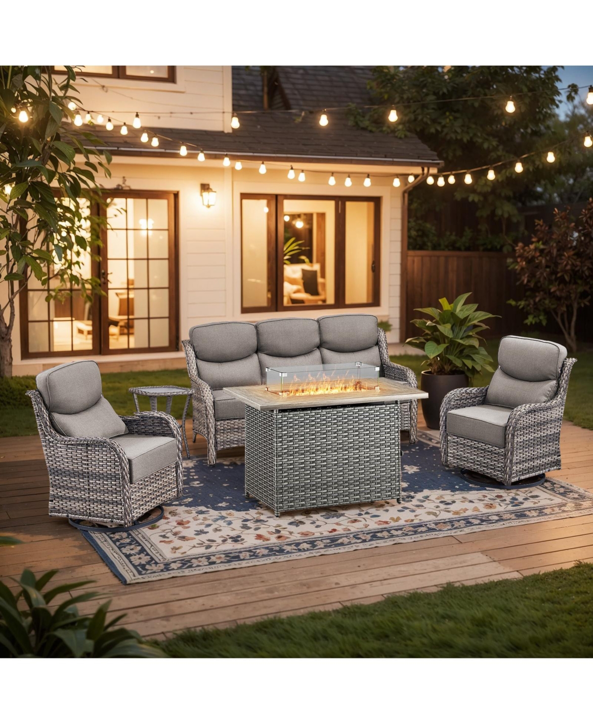 Click here for Pocassy 5 Pieces Patio Furniture Set with Fire Pit... prices