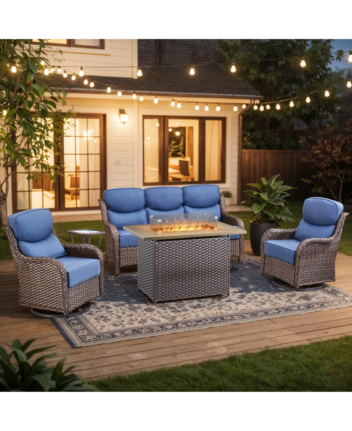 Click here for Pocassy 5 Pieces Patio Furniture Set with Fire Pit... prices