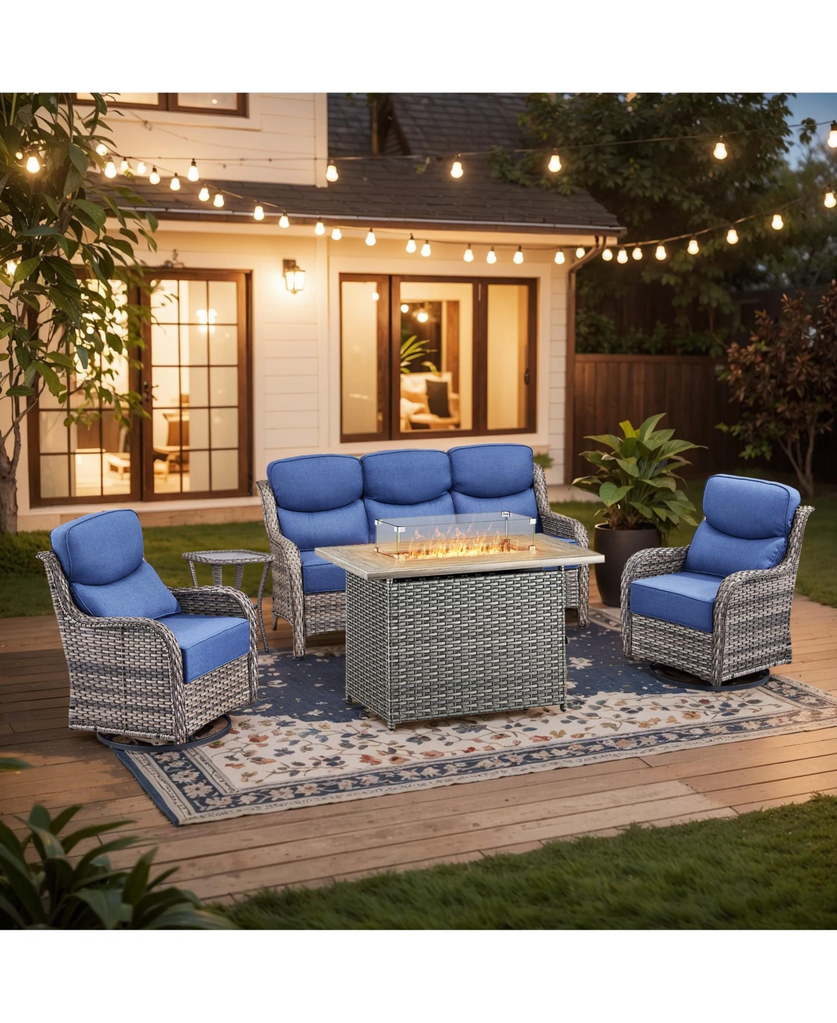 Click here for Pocassy 5 Pieces Patio Furniture Set with Fire Pit... prices