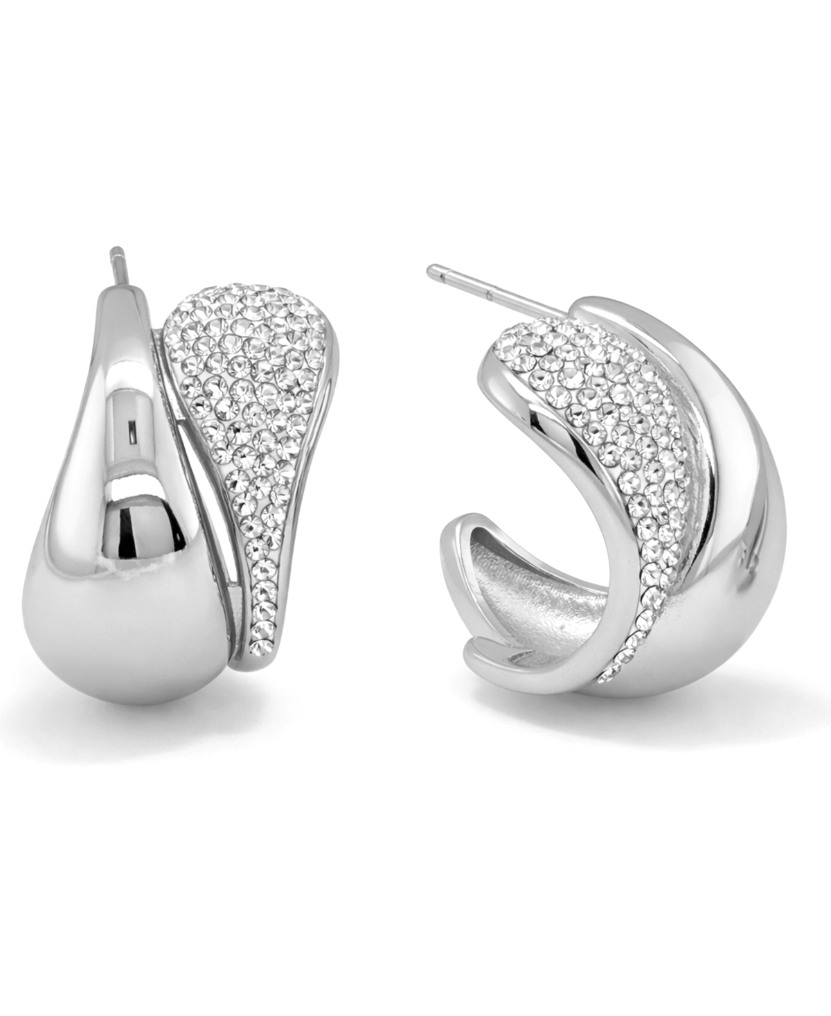 Click here for And Now This Crystal Double Teardrop C Hoop Earrin... prices