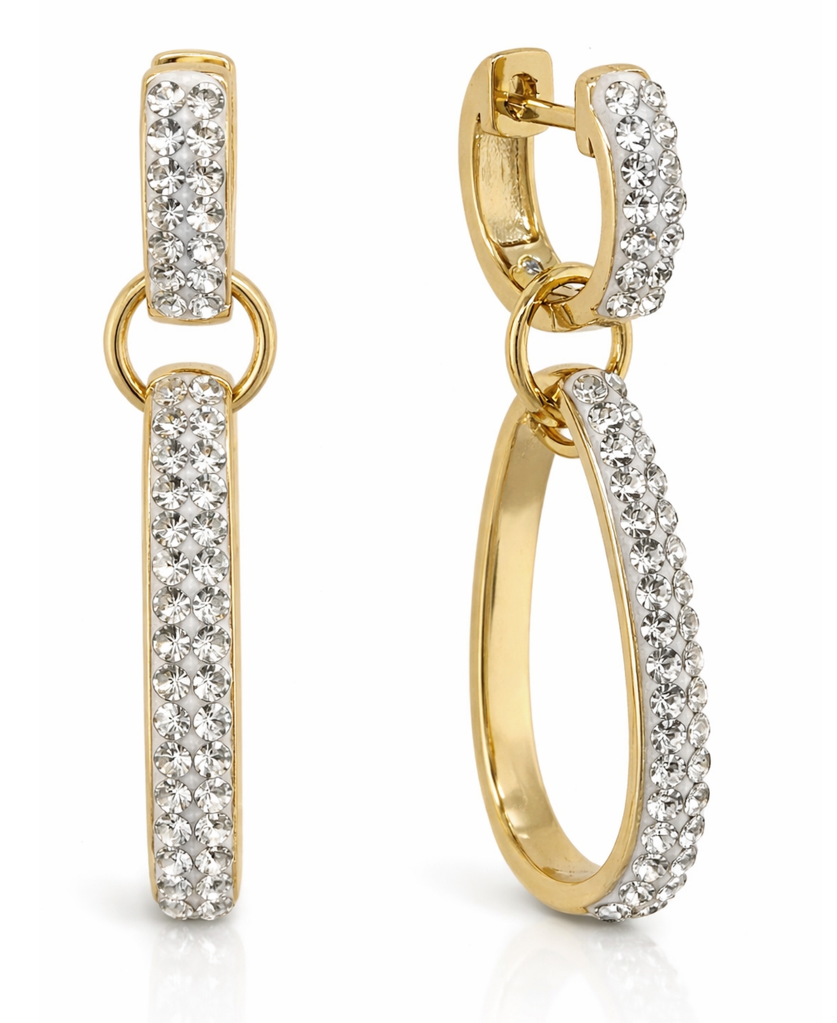 Click here for And Now This Crystal Drop Hinged Hoop Earrings - G... prices