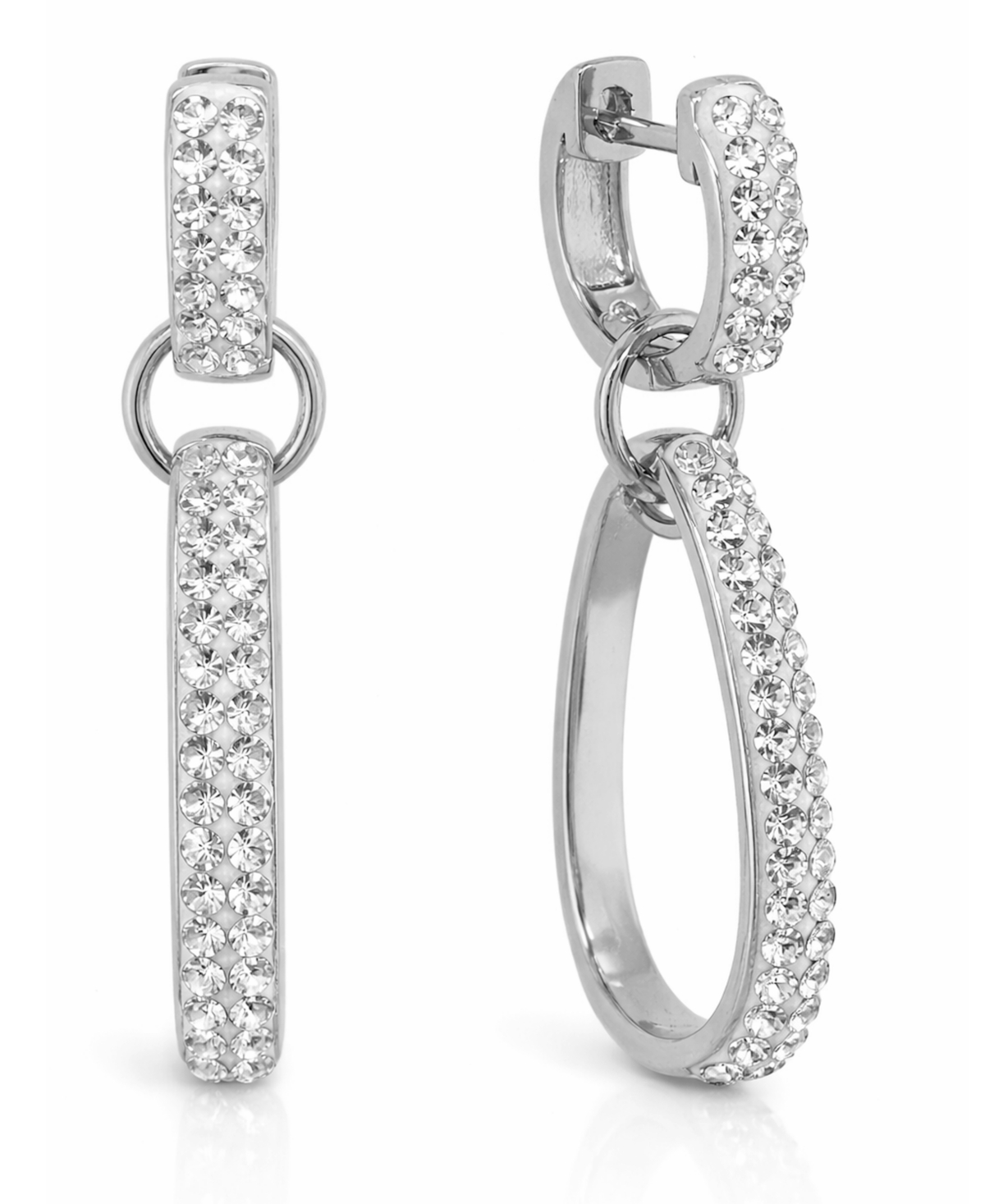 Click here for And Now This Crystal Drop Hinged Hoop Earrings - F... prices