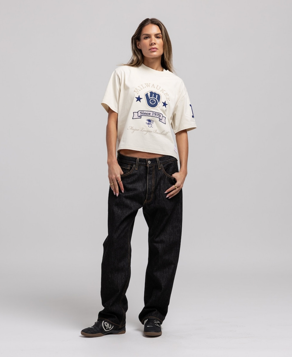 Click here for Mitchell & Ness Womens Cream Milwaukee Brewers Coo... prices
