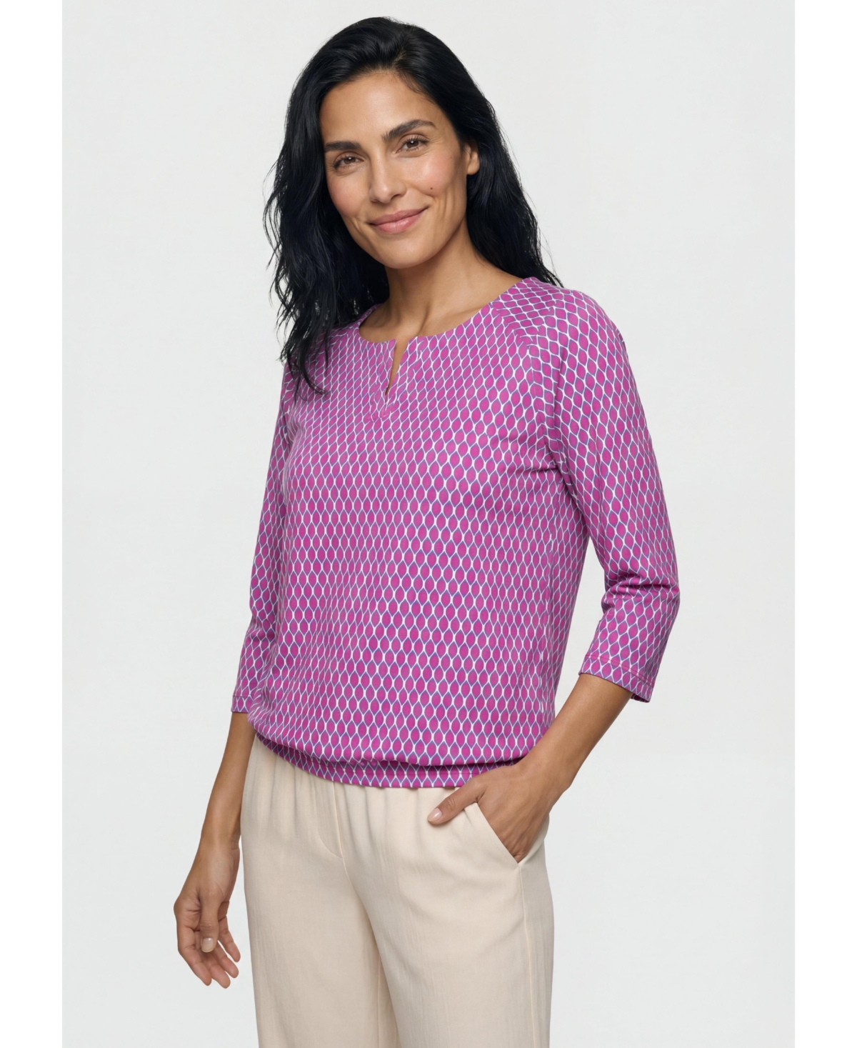 Click here for Olsen Womens Print T-Shirt - Dark rose prices