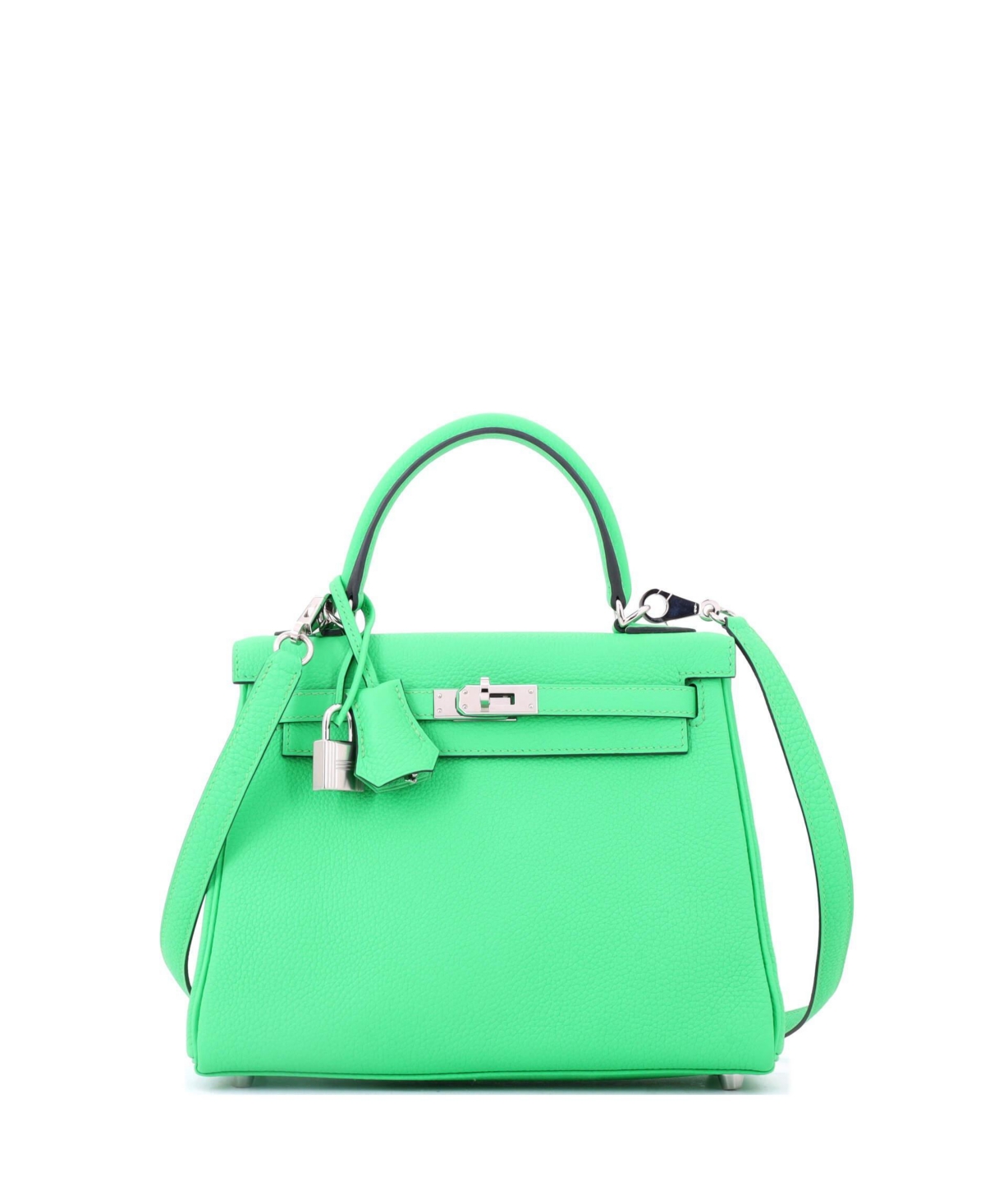 Click here for Pre-Owned HERMES Kelly 25 Handbag Green Togo with... prices