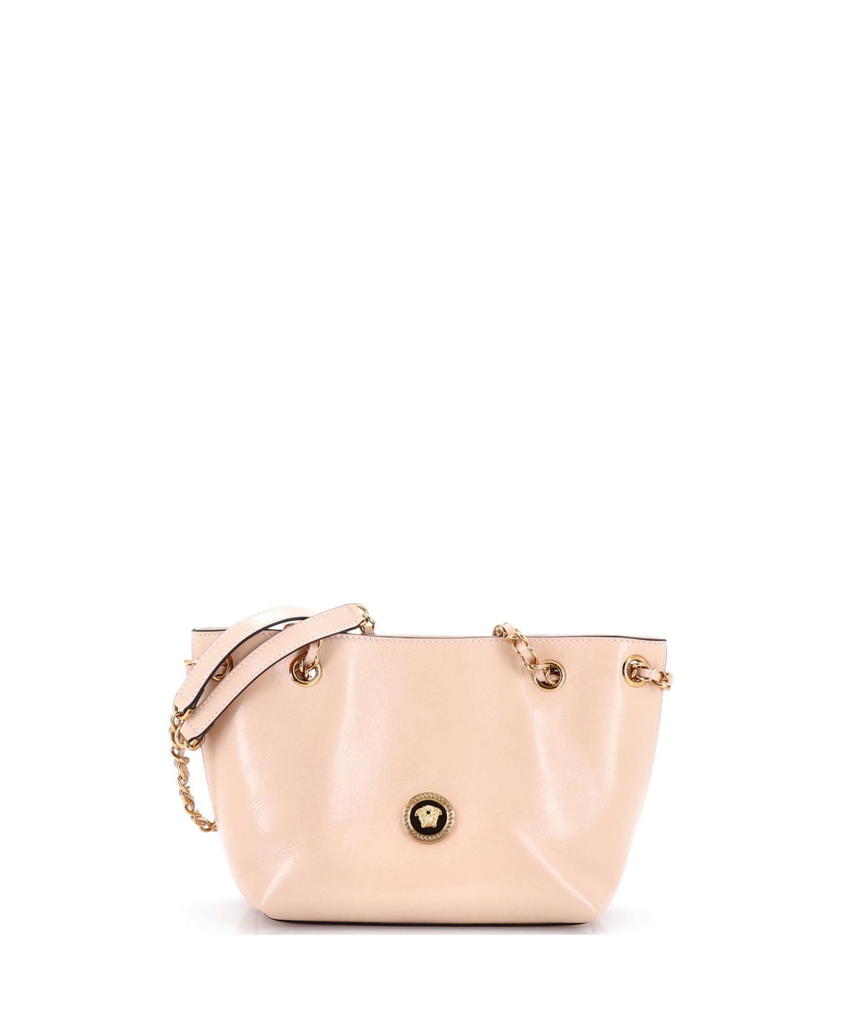 Click here for Pre-Owned Versace Small Medusa Icon Chain Tote Lea... prices