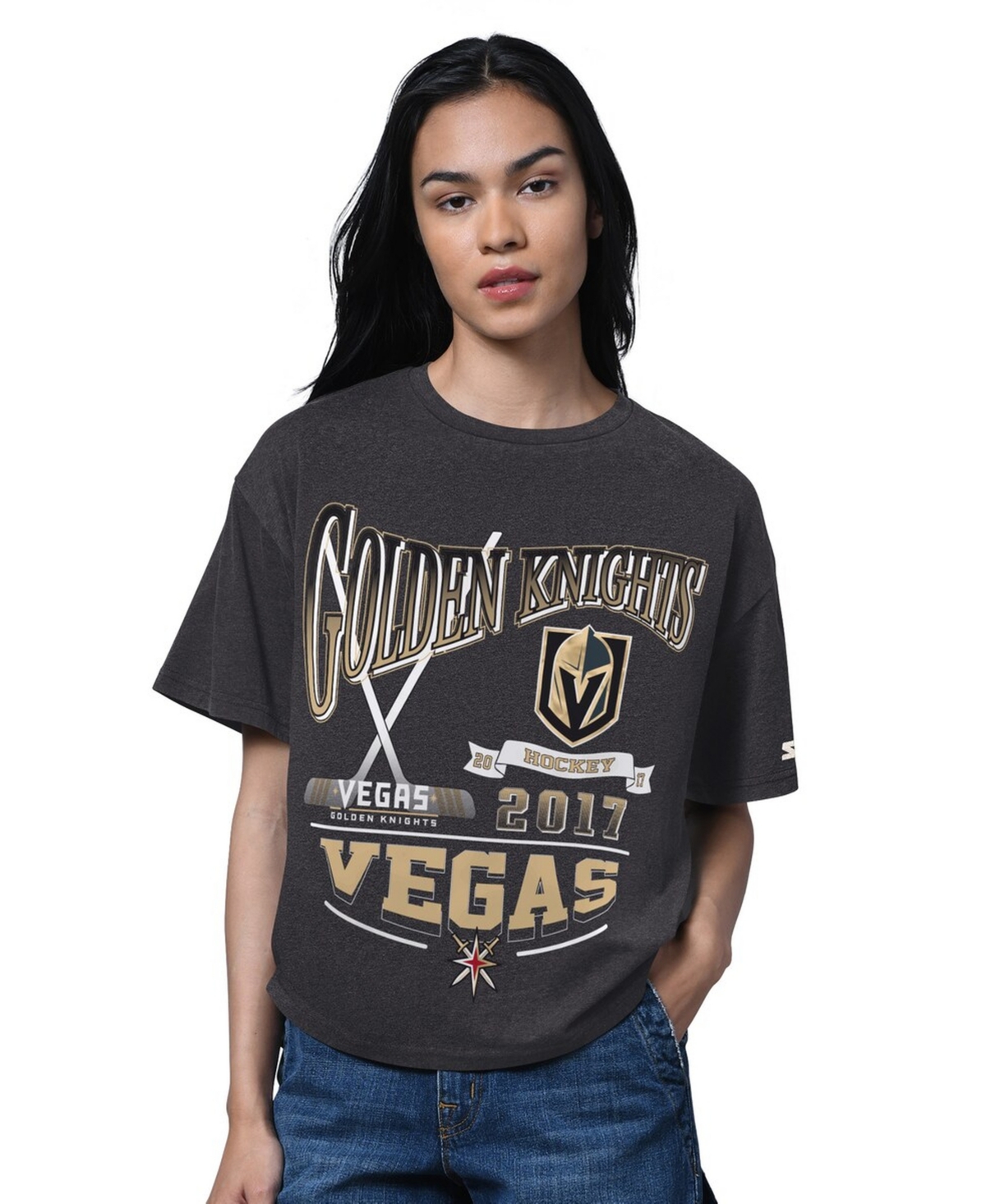 Click here for Starter Womens Heather Black Vegas Golden Knights... prices