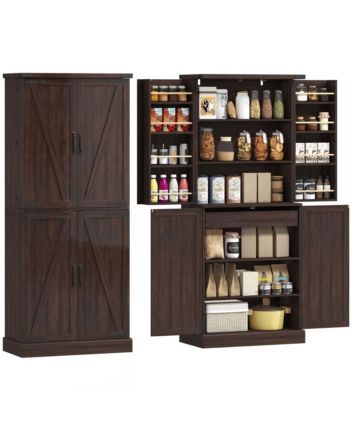 Click here for Homcom 72 Inch Tall Pantry Cabinet  Storage Cabine... prices