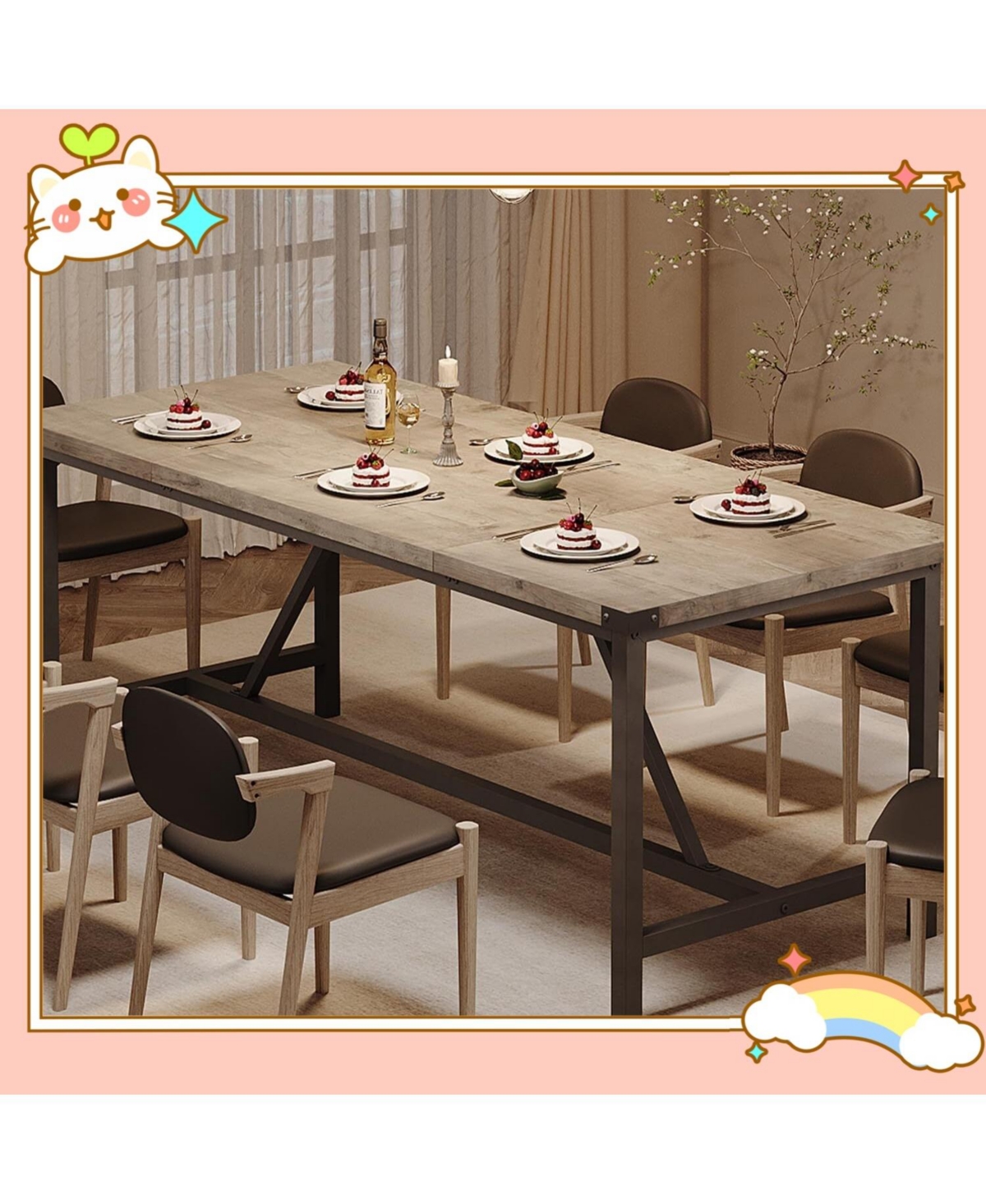 Click here for gaomon Rectangle Dining Table for 6 to 8  70.87 In... prices