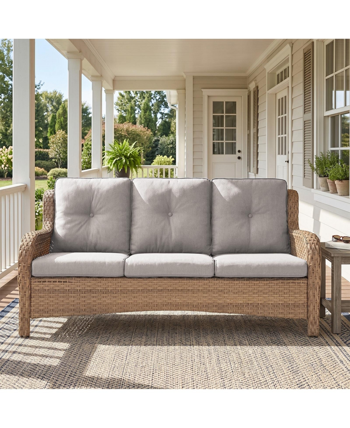 Click here for Pocassy Outdoor Patio Sofa Wicker 3 Seater Sofa  R... prices