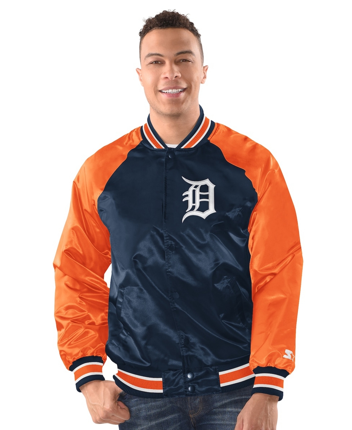 Click here for Starter Mens Navy/Orange Detroit Tigers Raglan Bli... prices