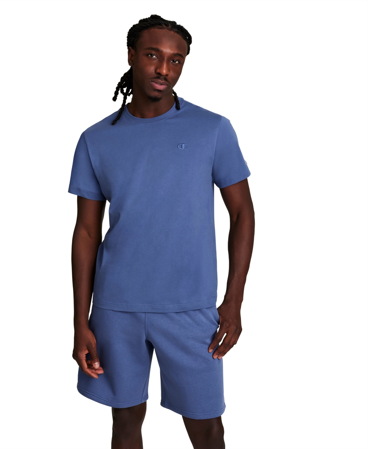 Click here for Champion Mens Cotton Jersey T-Shirt - Coastal Blue prices