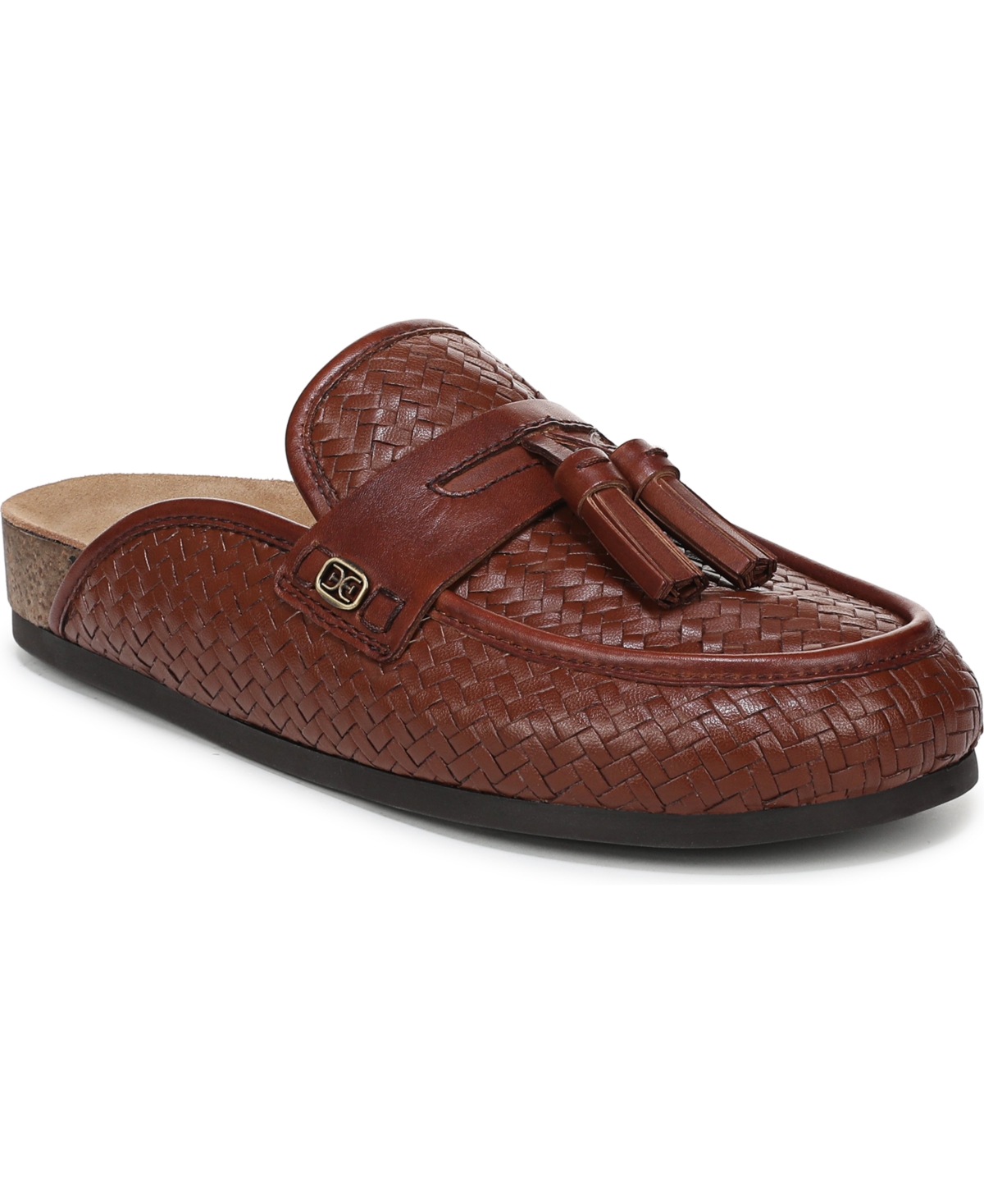 Sam Edelman Womens Astrid Mules - Chestnut Brown Woven Leather