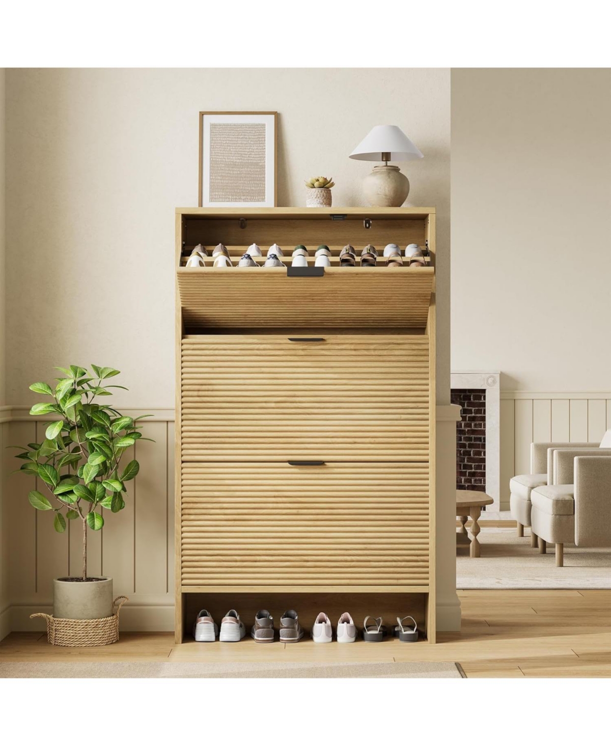 Click here for gaomon Tall  freestanding entryway shoe cabinet -... prices