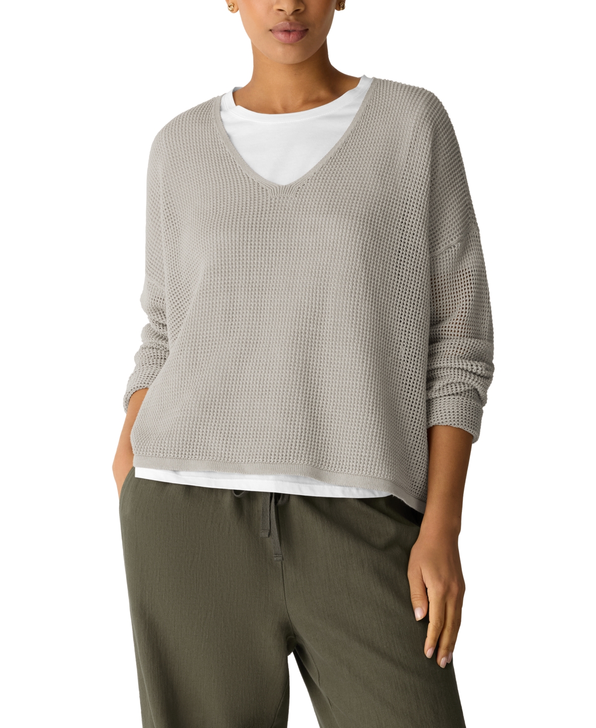 Click here for Eileen Fisher Womens V-Neck Sweater  Regular and P... prices