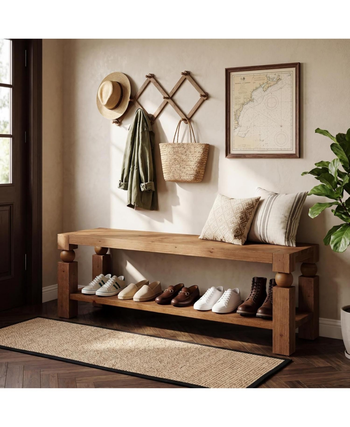 Click here for Tribesigns Solid Wood Shoe Bench  47 Farmhouse Ent... prices