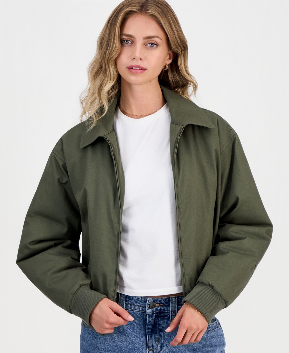 Click here for Hippie Rose Juniors Twill Bomber Jacket - Dusty Ol... prices