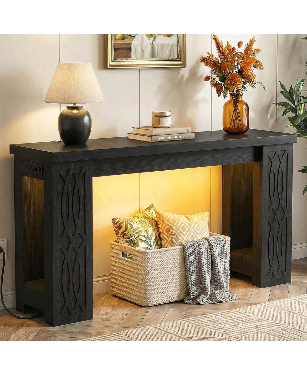 Click here for Aheaplus Wooden Console Table Sofa Table with Char... prices