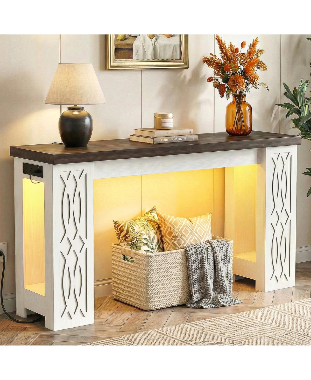 Click here for Aheaplus Wooden Console Table Sofa Table with Char... prices
