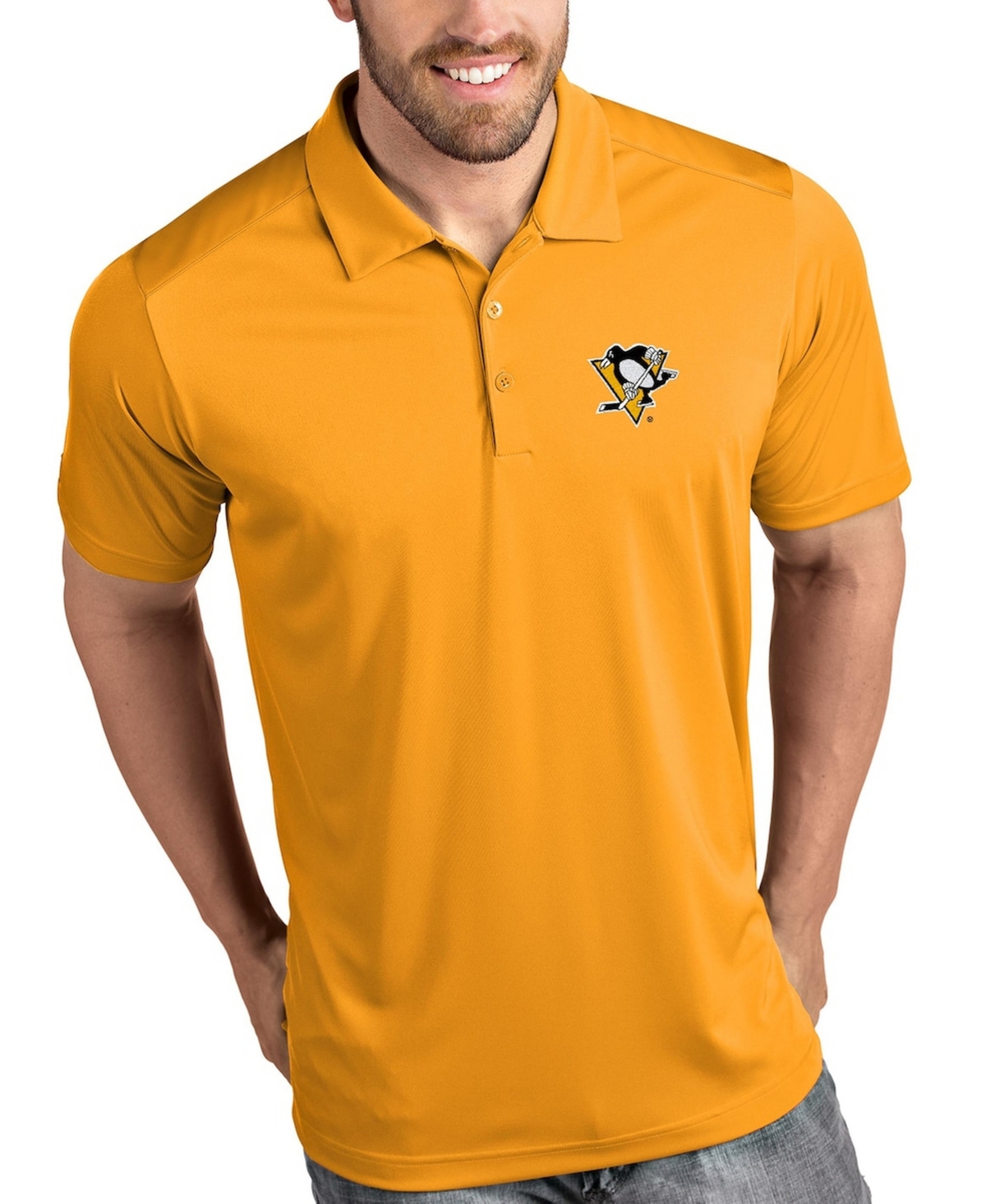 Click here for Antigua Mens Gold Pittsburgh Penguins Tribute Polo... prices