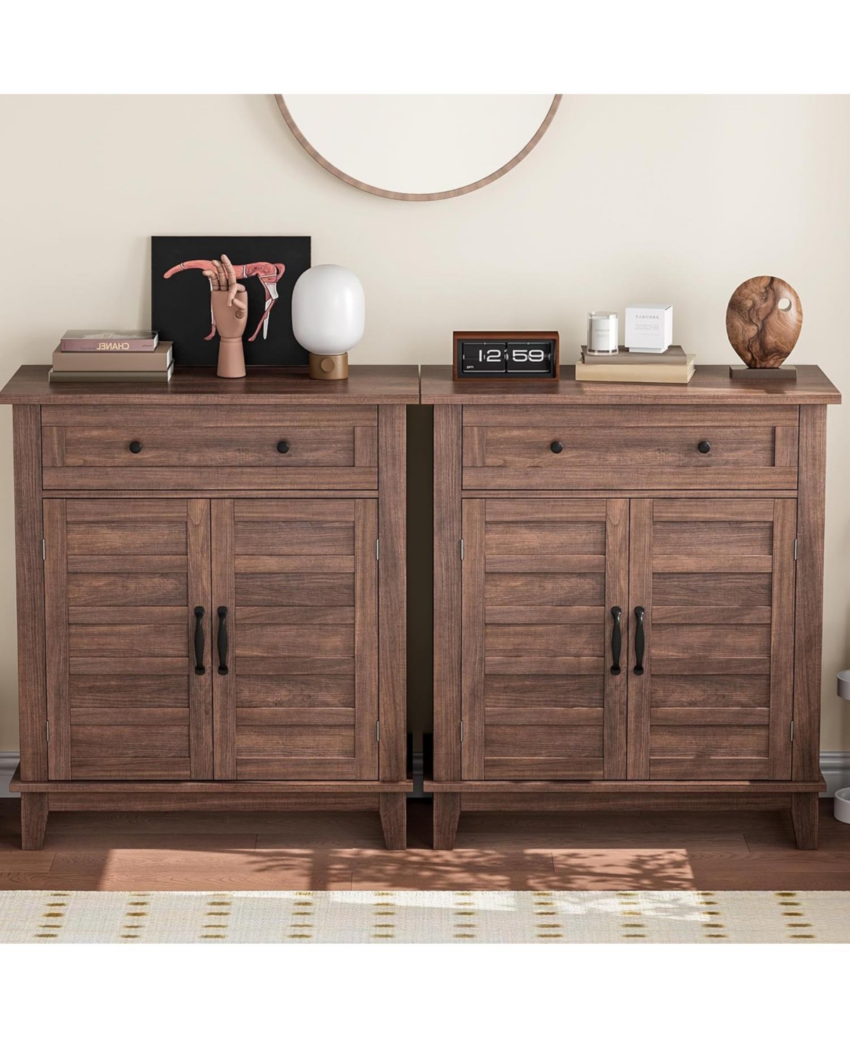 Click here for gaomon Farmhouse Sideboard Cabinet  2 Piece  3-Tie... prices