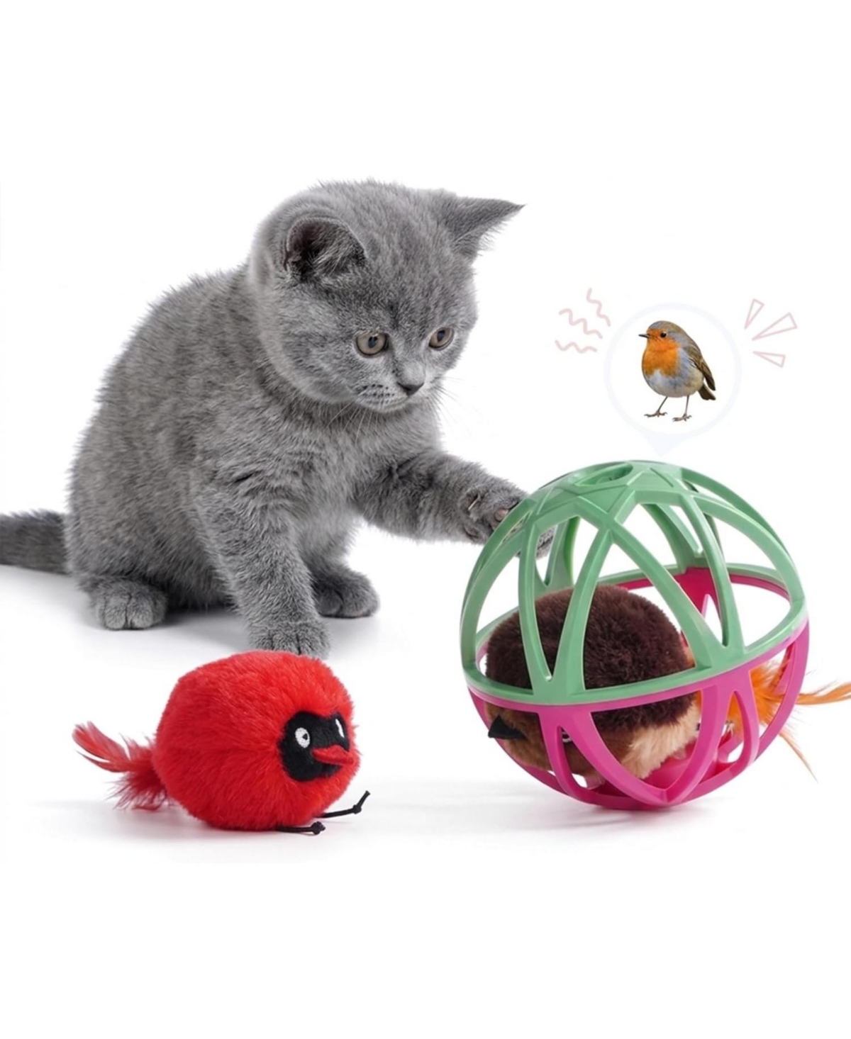 Click here for Nocciola Interactive Ball Cage Cat Toy for Indoor... prices