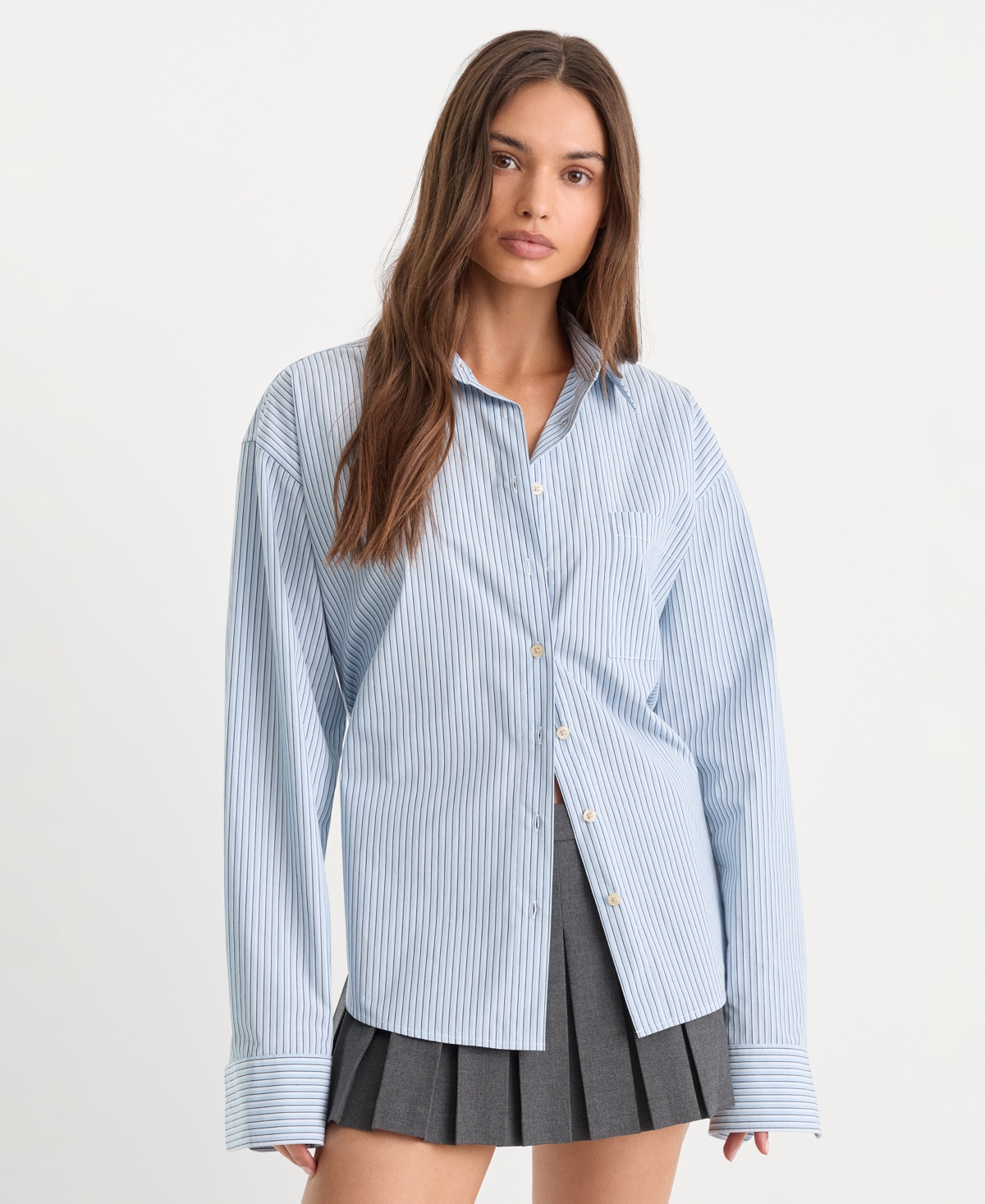 Click here for Good American Womens Oversized Collared Shirt - Su... prices