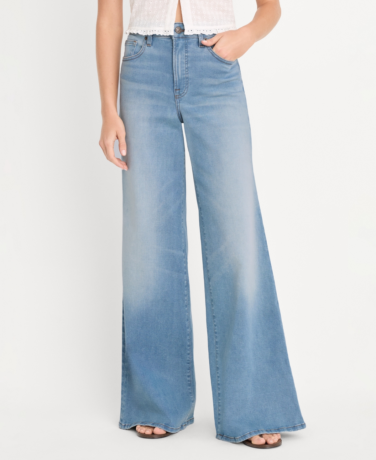 Click here for Good American Womens Good Waist Palazzo Jeans - In... prices