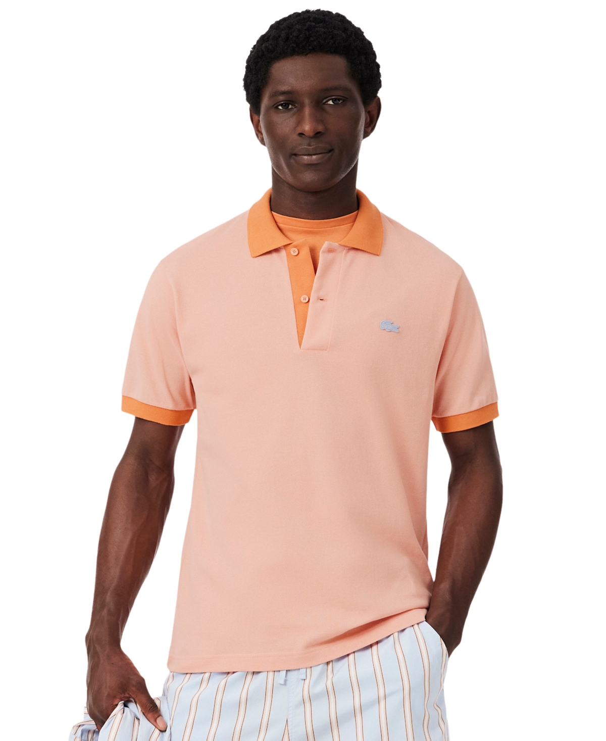 Click here for Lacoste Mens Cotton Classic-Fit Contrast Rib Polo... prices