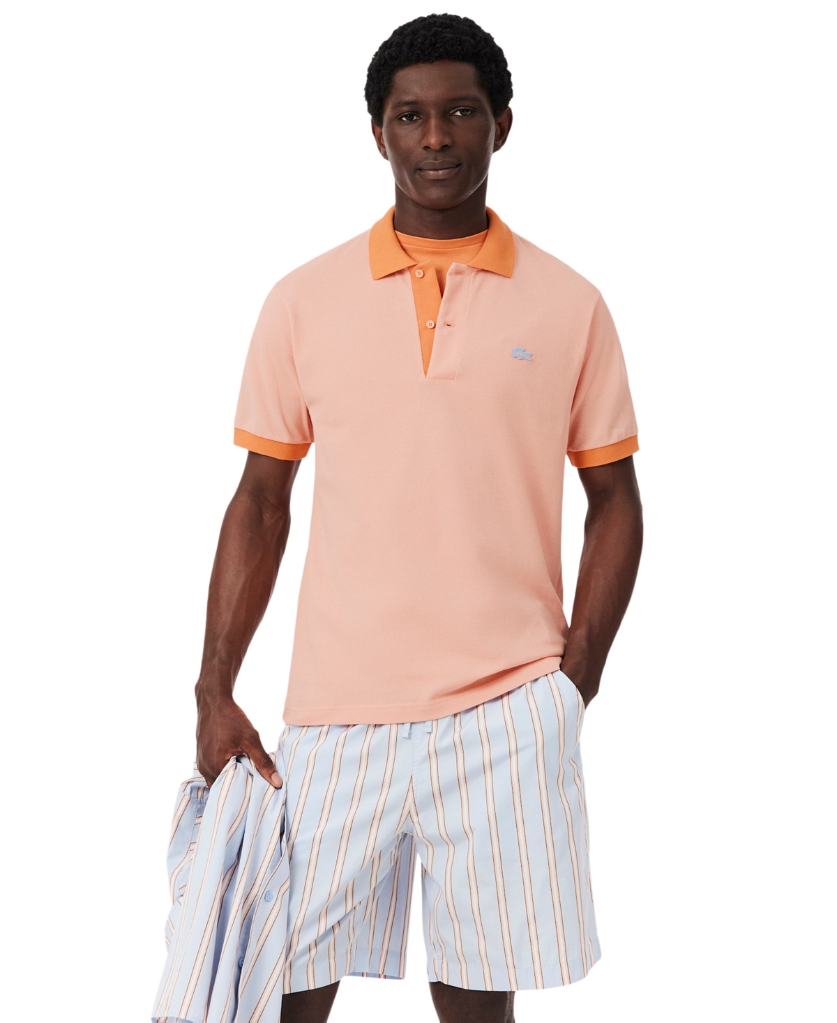 Click here for Lacoste Mens Cotton Classic-Fit Contrast Rib Polo... prices
