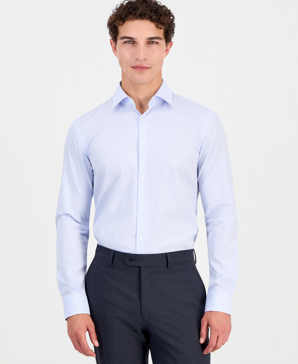 Click here for Mens Kenno Slim-Fit Dress Shirt - Light/pastel Blu... prices